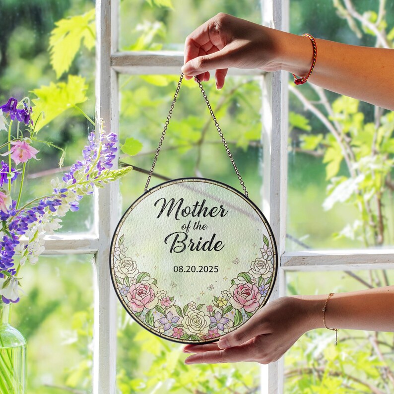 Mother of the Bride Glass Suncatcher – Personalized Wedding Gift Décor ...