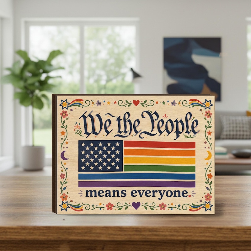 Rainbow Flag Wooden Sign - Etsy UK