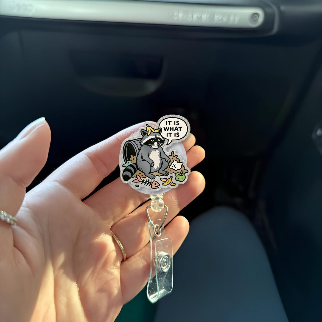 Funny Raccoon Badge Reel, Trash Panda Retractable ID Clip - Etsy