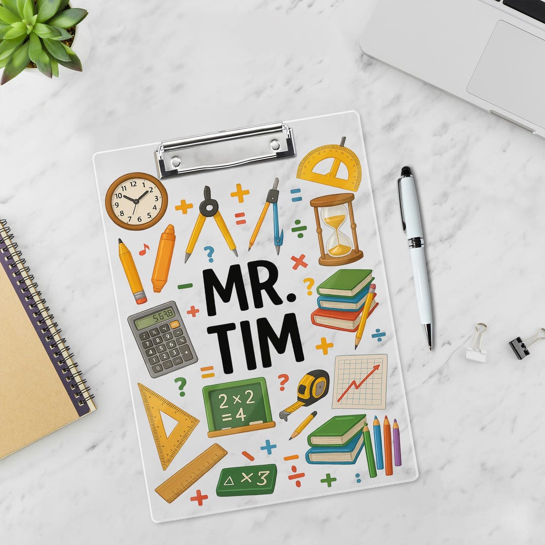 Personalized Math Teacher Clipboard: Custom Acrylic Office Gift - Etsy