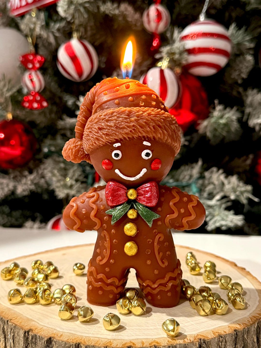 Large Gingerbread Man Soy Candle, Christmas Home Decor - Etsy
