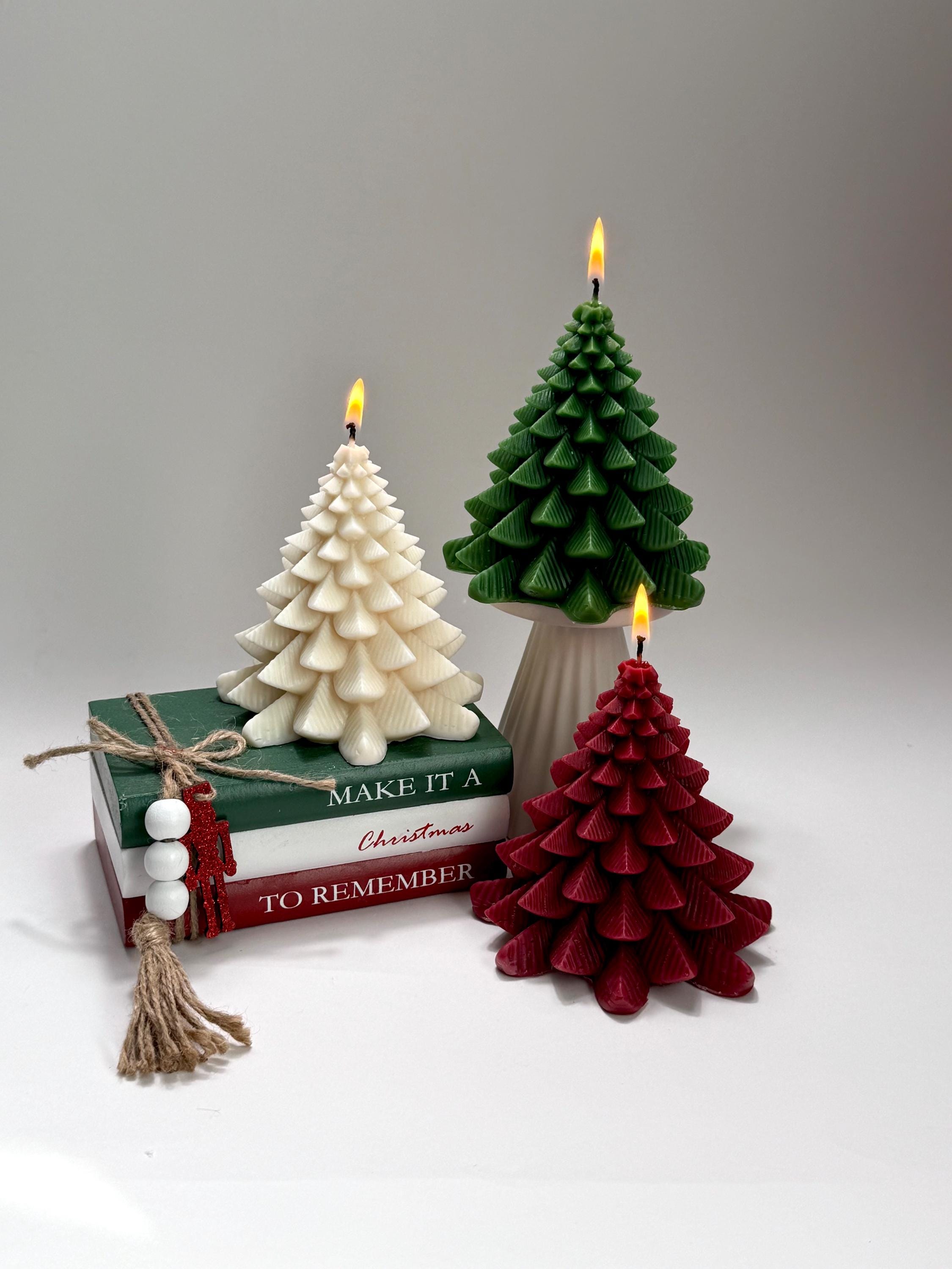 Large Christmas Tree Candle, Holiday Winter Decor - Etsy