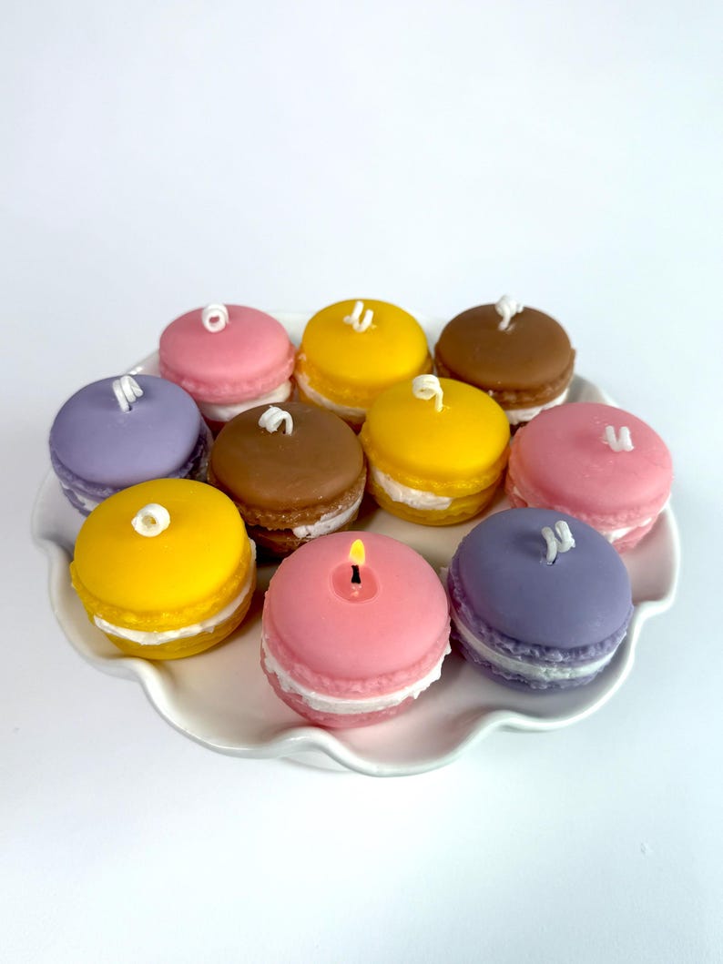 Scented Macaron Candle: Realistic Dessert, Soy Wax, Home Decor - Etsy