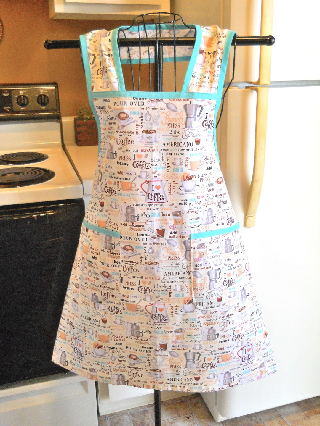 Vintage Style Retro Full Apron for Coffee Lovers Size XL - Etsy