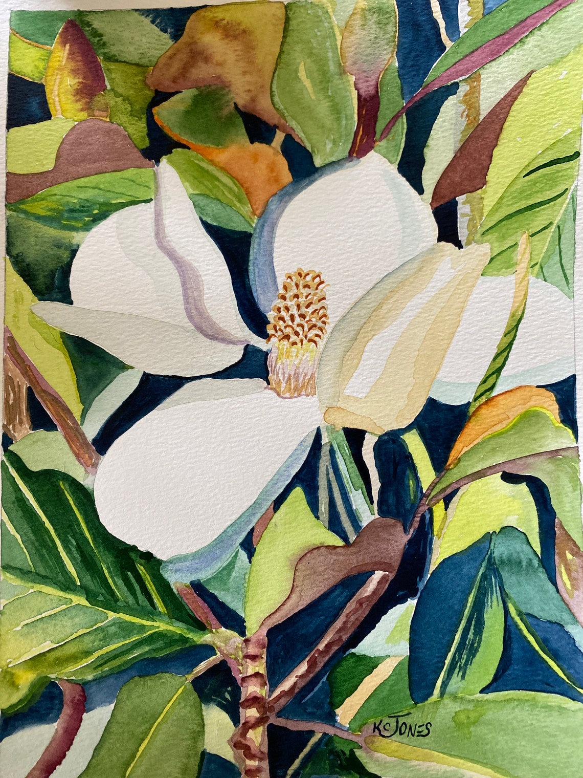 Magnolia Bloom | Print of a Watercolor Painting | 9 X 12 Signed ...