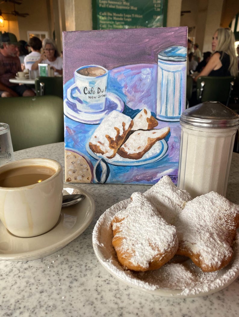 Iced Coffee & Beignets | 11 X 14 Inch Print Cafe Du Monde Louisiana ...