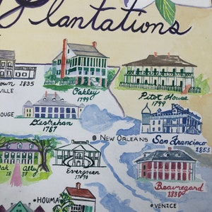Louisiana Plantations | 18 X 24 Inch Signed Print Louisiana Map ...