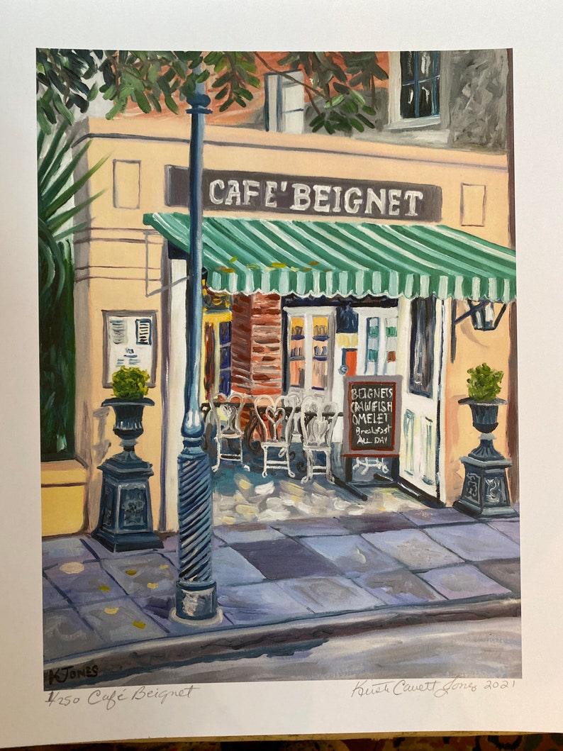 Cafe' Beignet | 8 X 10 Inch Print by Louisiana Artist Kristi Cavett ...