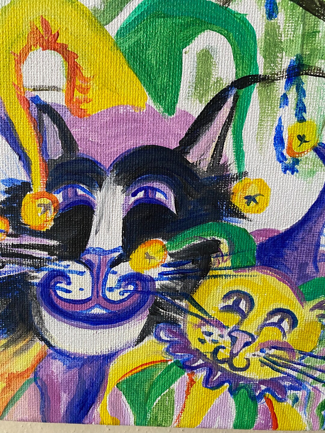 Copycat Jesters 8 X 10 Inch Acrylic PAINTING Louisiana Artist Kristi C ...