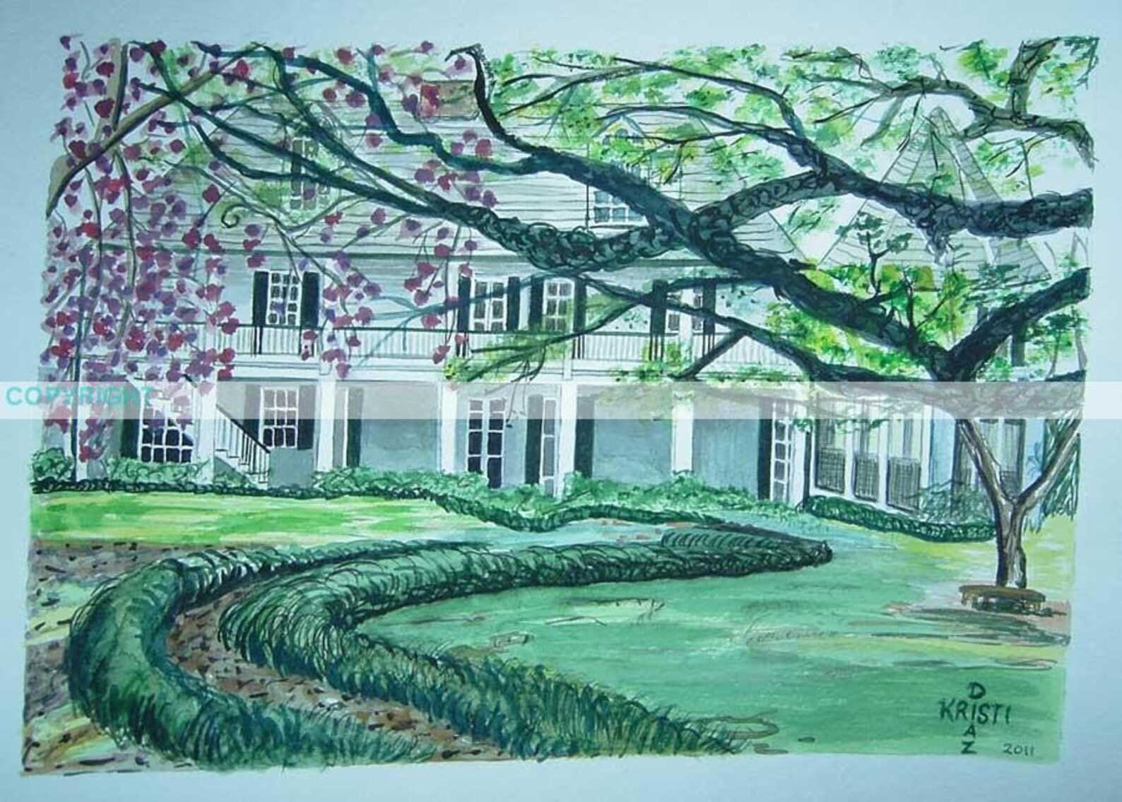 Melrose Plantation | 11 X 14 | Signed Print | Louisiana Artist Kristi ...