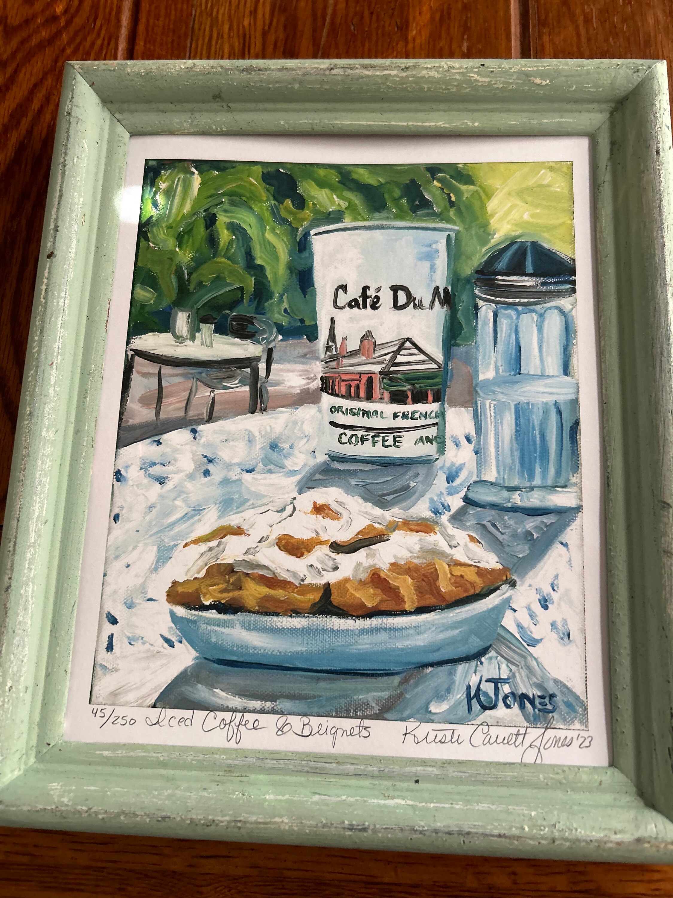 Iced Coffee & Beignets | 8 X 10 Inch Print of Oil Painting Louisiana ...