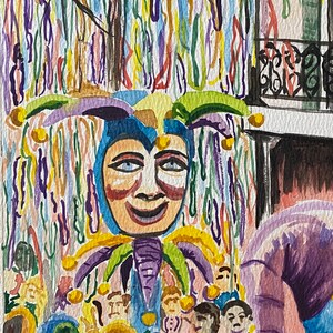 Court Jester Float | 8 X 10 Inch Watercolor PRINT by Louisiana Artist ...