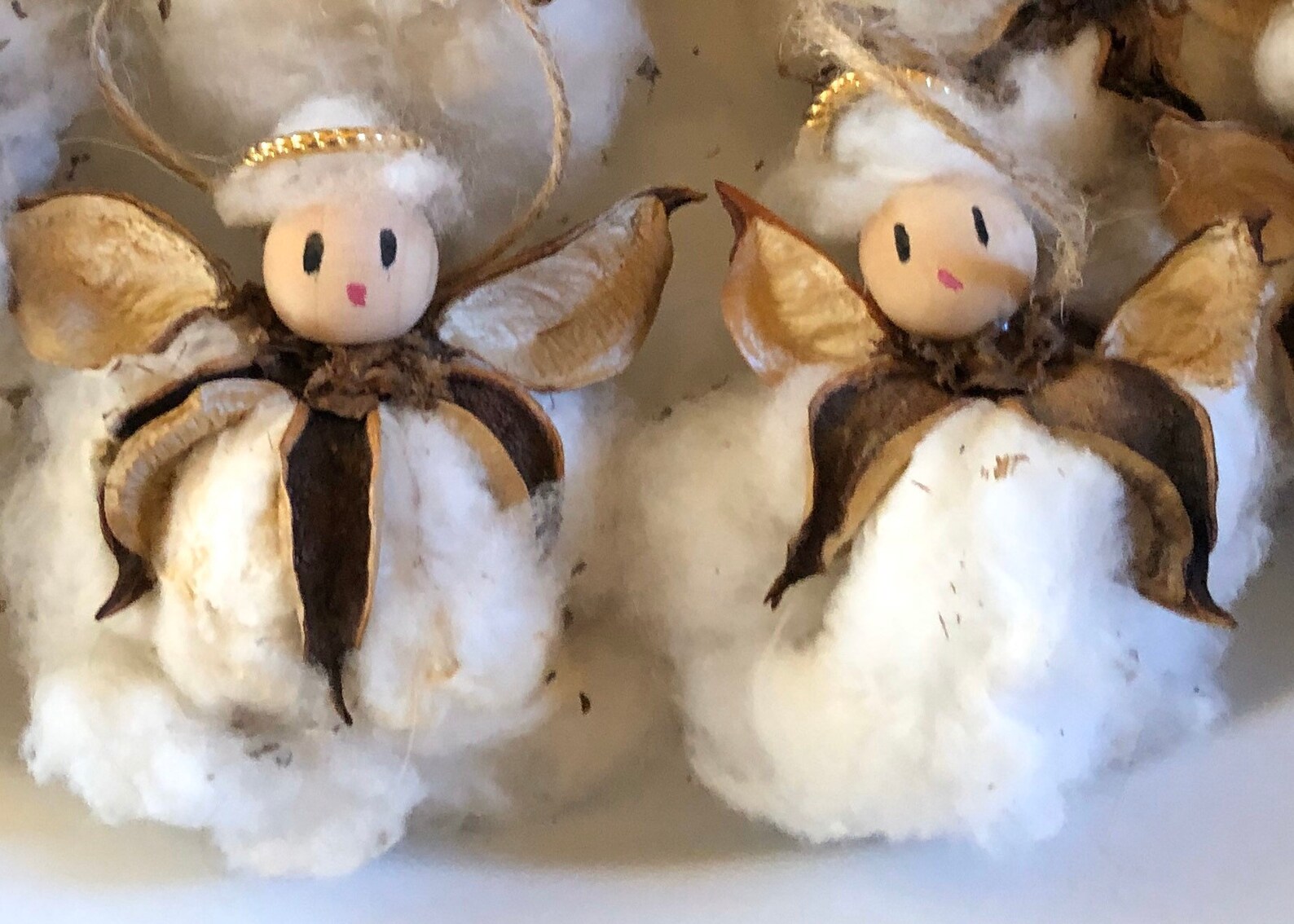 Cotton Boll Angels | Handmade Christmas Ornament | Country Farm South ...