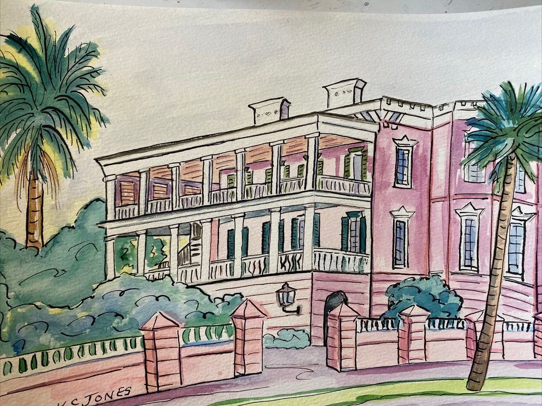 John Ravenel House | Original Mixed Media Watercolor and Ink Painting ...