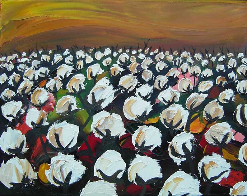 Louisiana Cotton Field Print, 11 X 14 Art Print of Original Oil ...