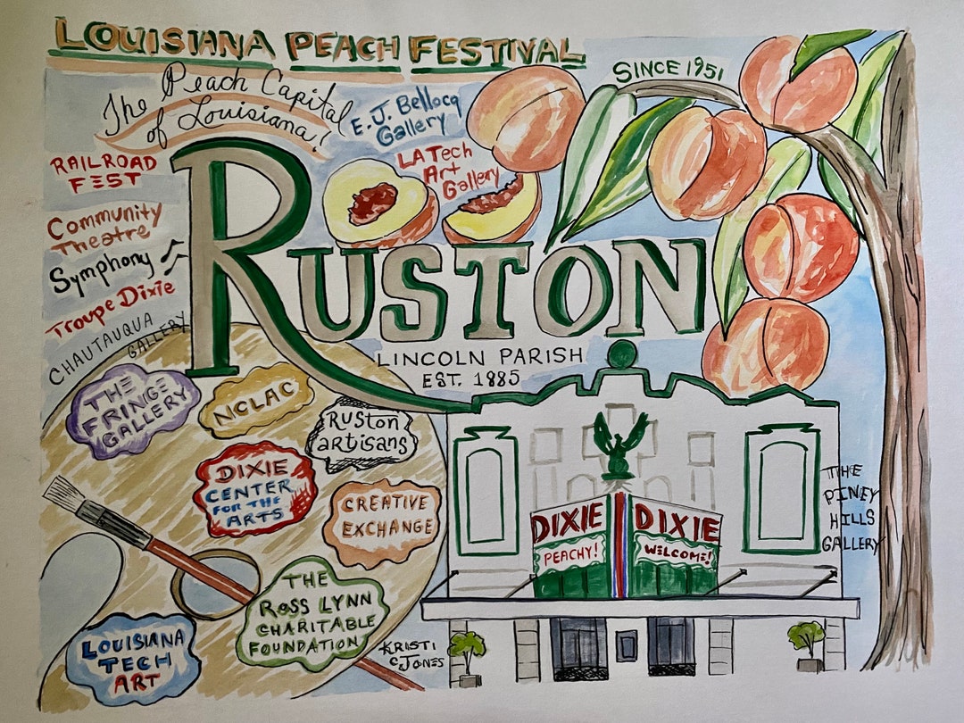 The Arts of Ruston | 11 X 14 Signed PRINT of Watercolor & Ink Painting ...