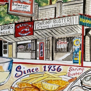 Herby K’s | Signed Print of Watercolor & Ink Painting Shreveport ...