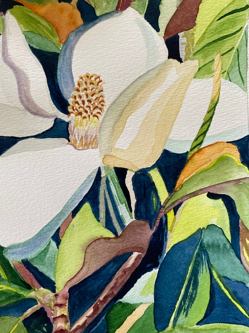 Magnolia Bloom | Print of a Watercolor Painting | 9 X 12 Signed ...