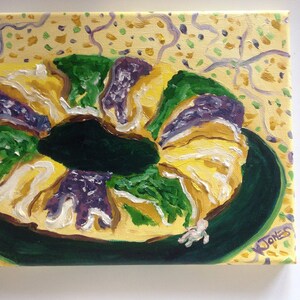 Mardi Gras King Cake 8 X 10 Inch Impressionist Print Louisiana Cuisine ...