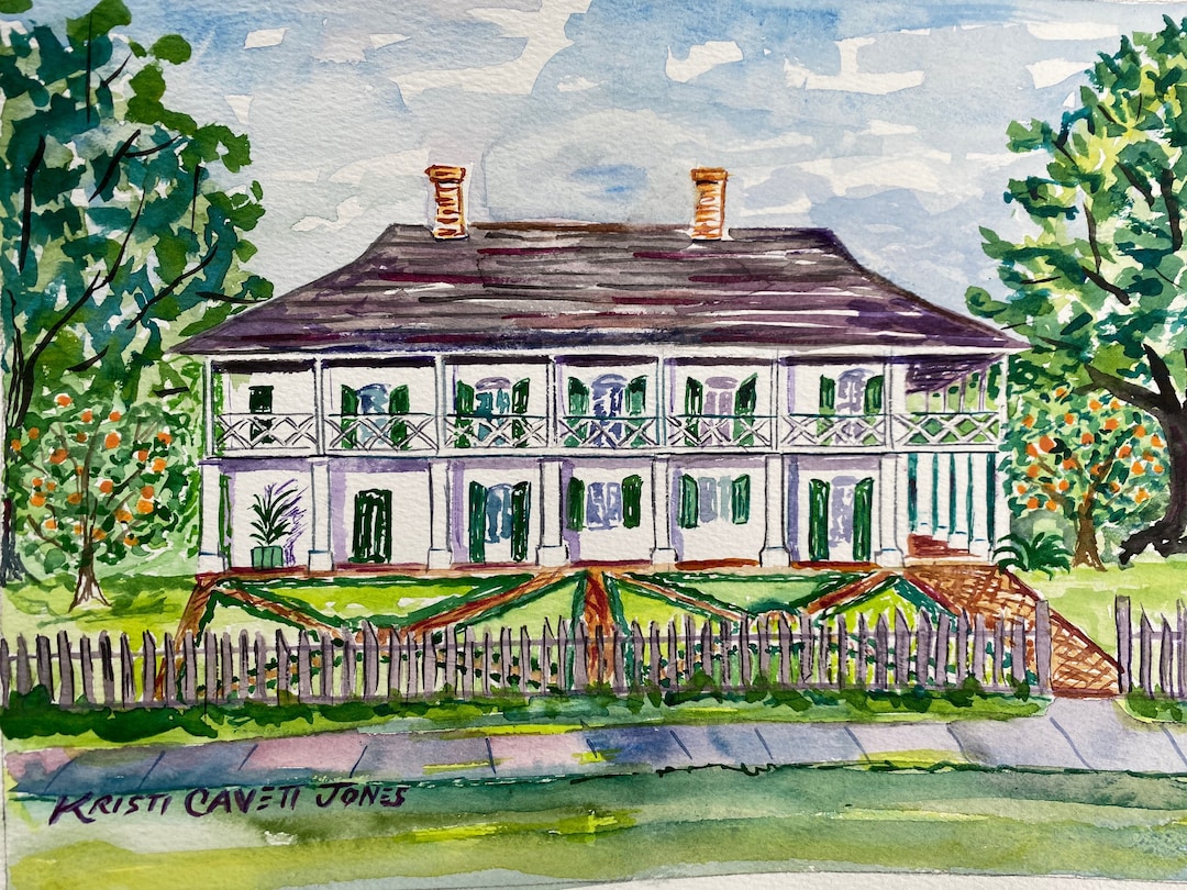 Pitot House | New Orleans Colonial Creole Home Louisiana Watercolor by ...