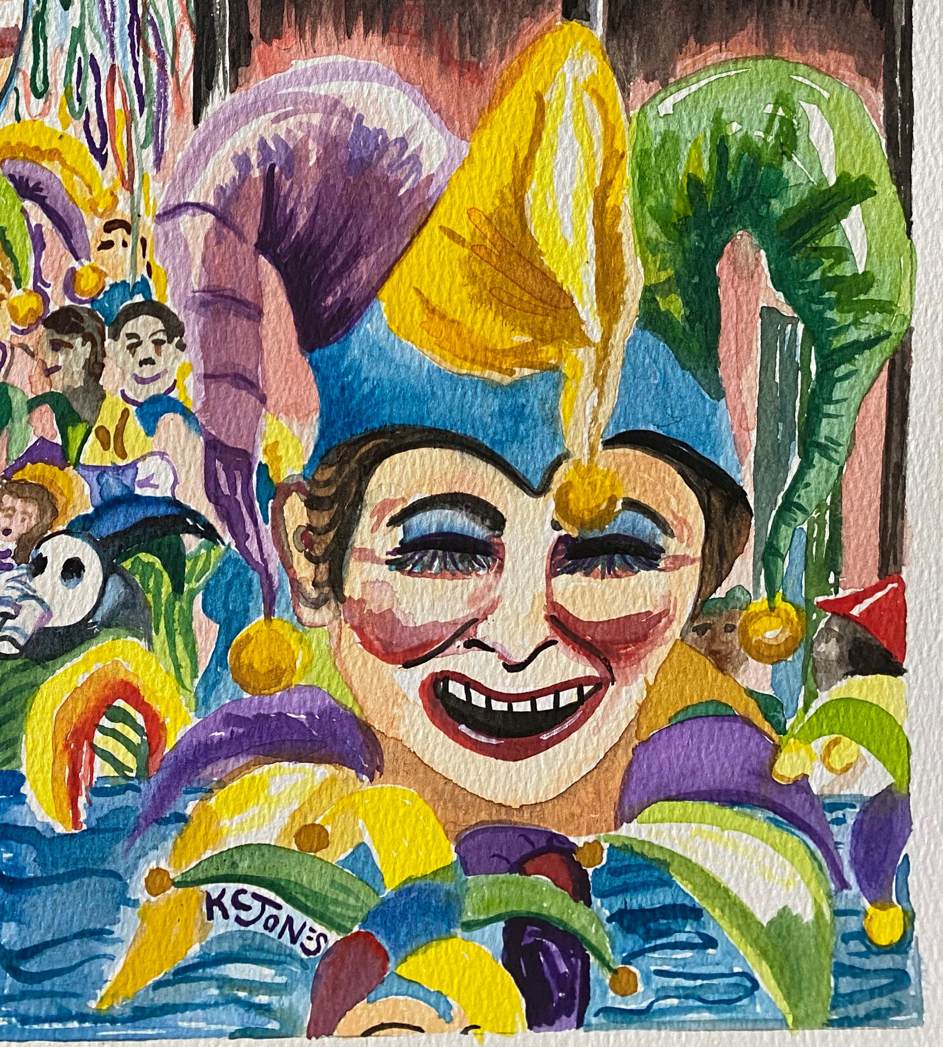 Court Jester Float | 8 X 10 Inch Watercolor PRINT by Louisiana Artist ...
