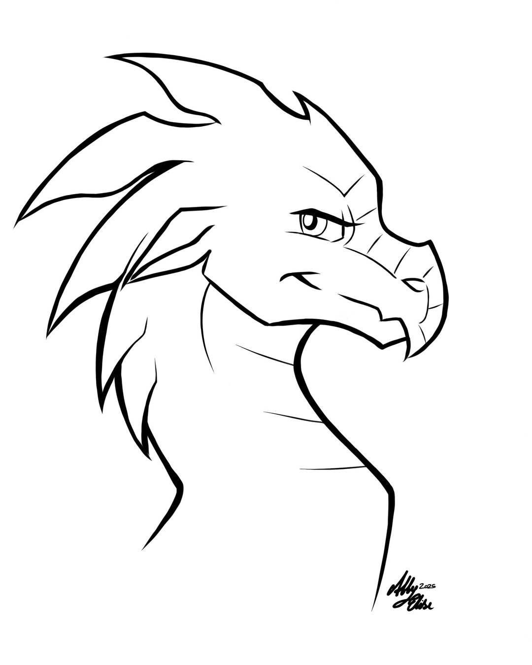 Simple Dragon Colouring Page for Kids and Adults (digital Download) - Etsy