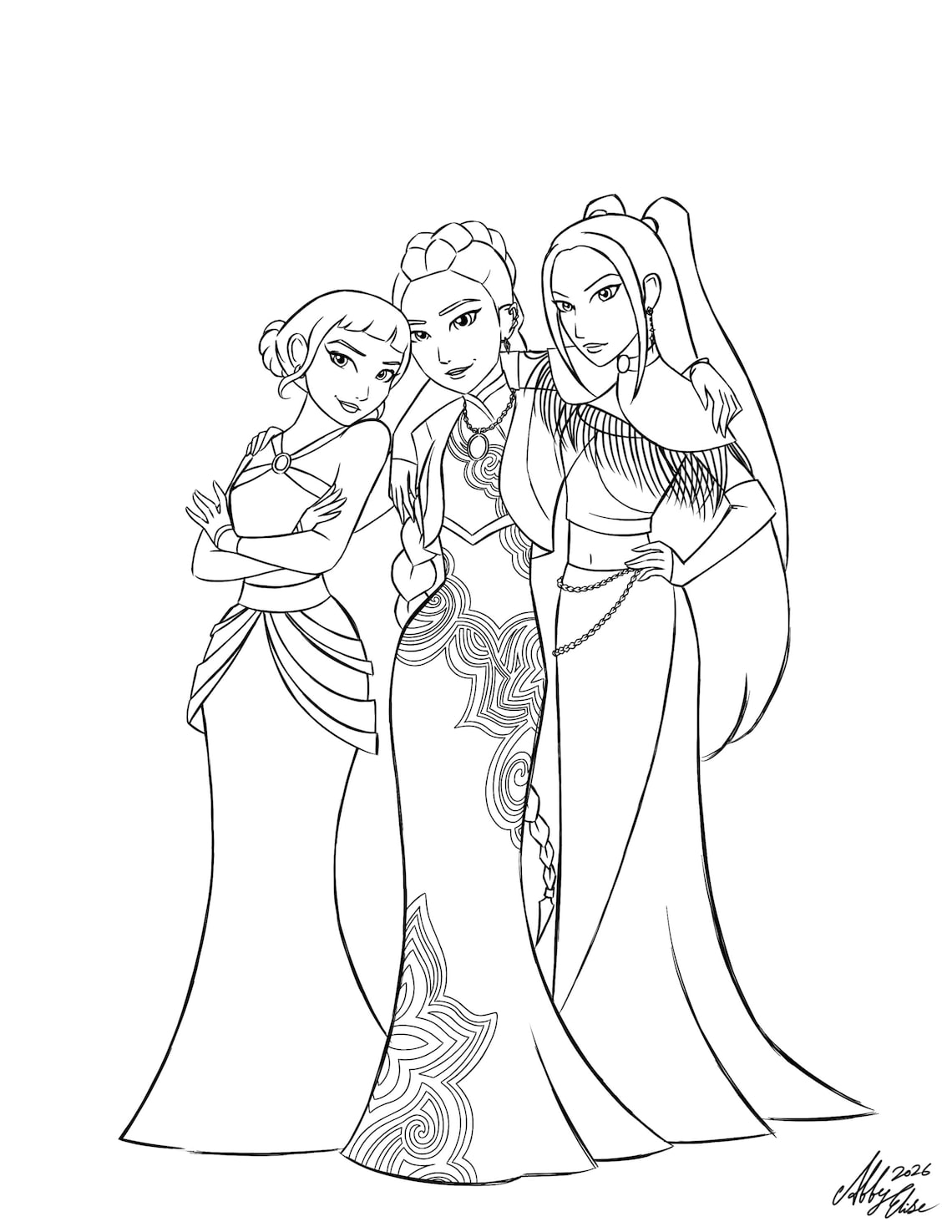 Huntrix at the Oscars K-pop Demon Hunters Rumi Zoey Mira Colouring Page ...