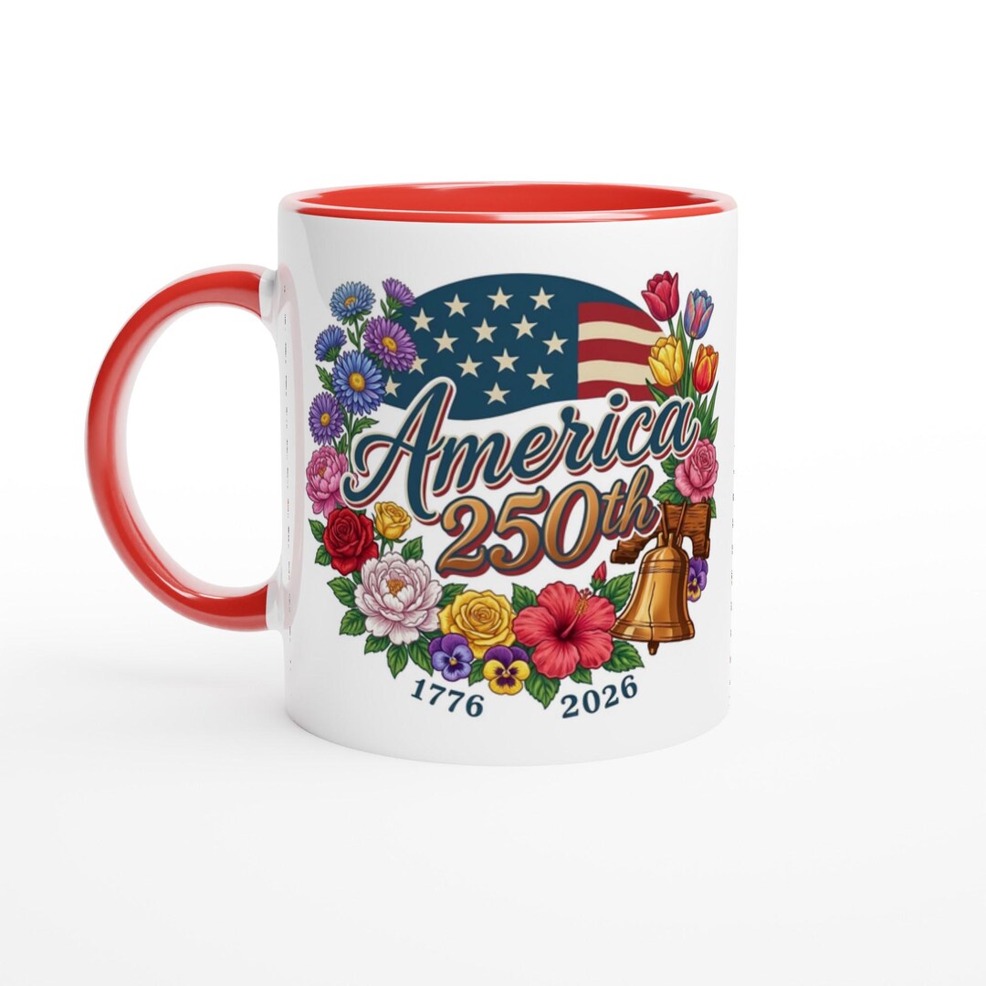 Patriotic USA Mug, White 11oz Ceramic Mug With Color Inside, USA Pride ...