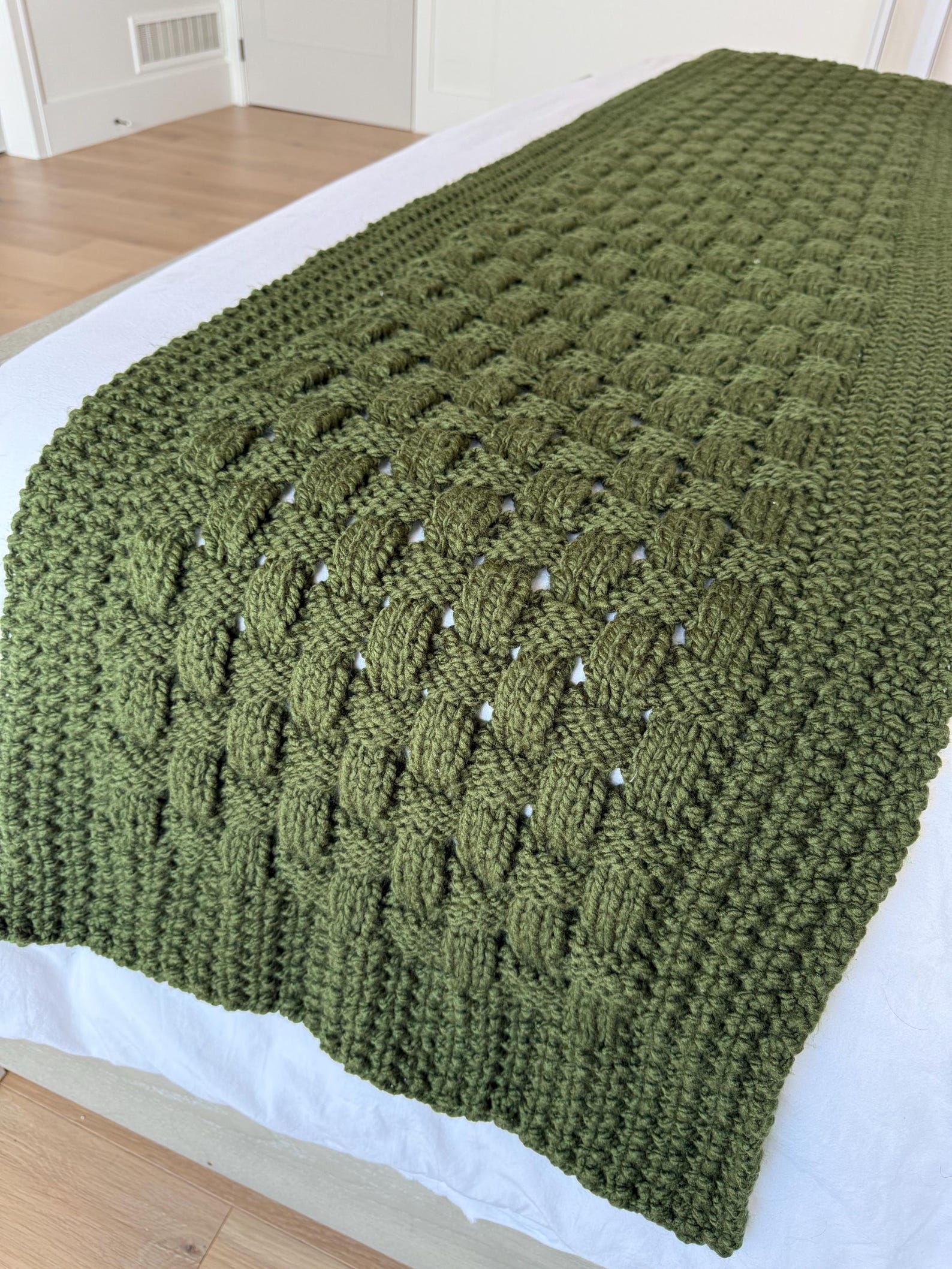 Evergreen Basketweave Bed Runner - Knitting Pattern - Fall Decor ...
