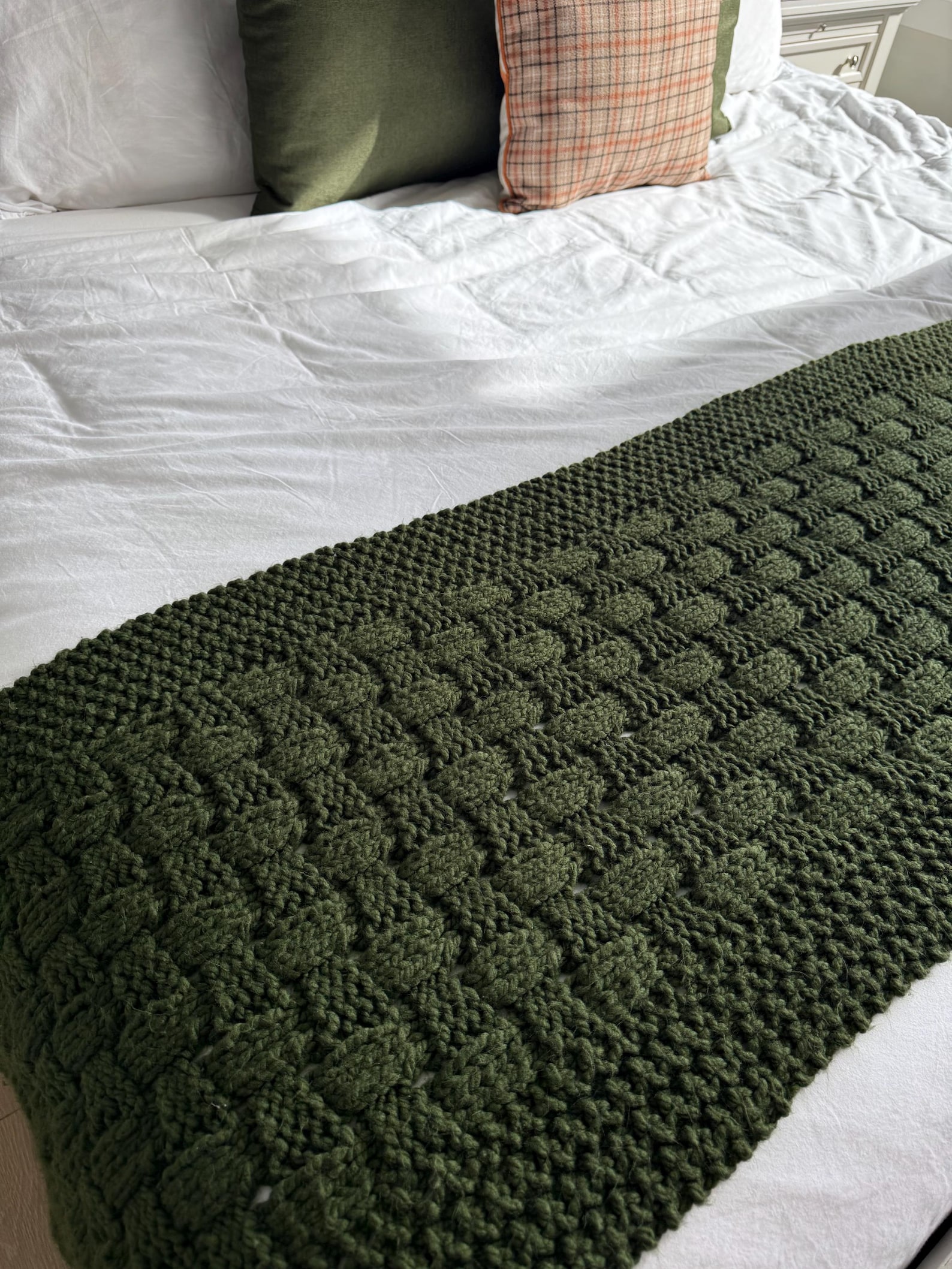 Evergreen Basketweave Bed Runner - Knitting Pattern - Fall Decor ...