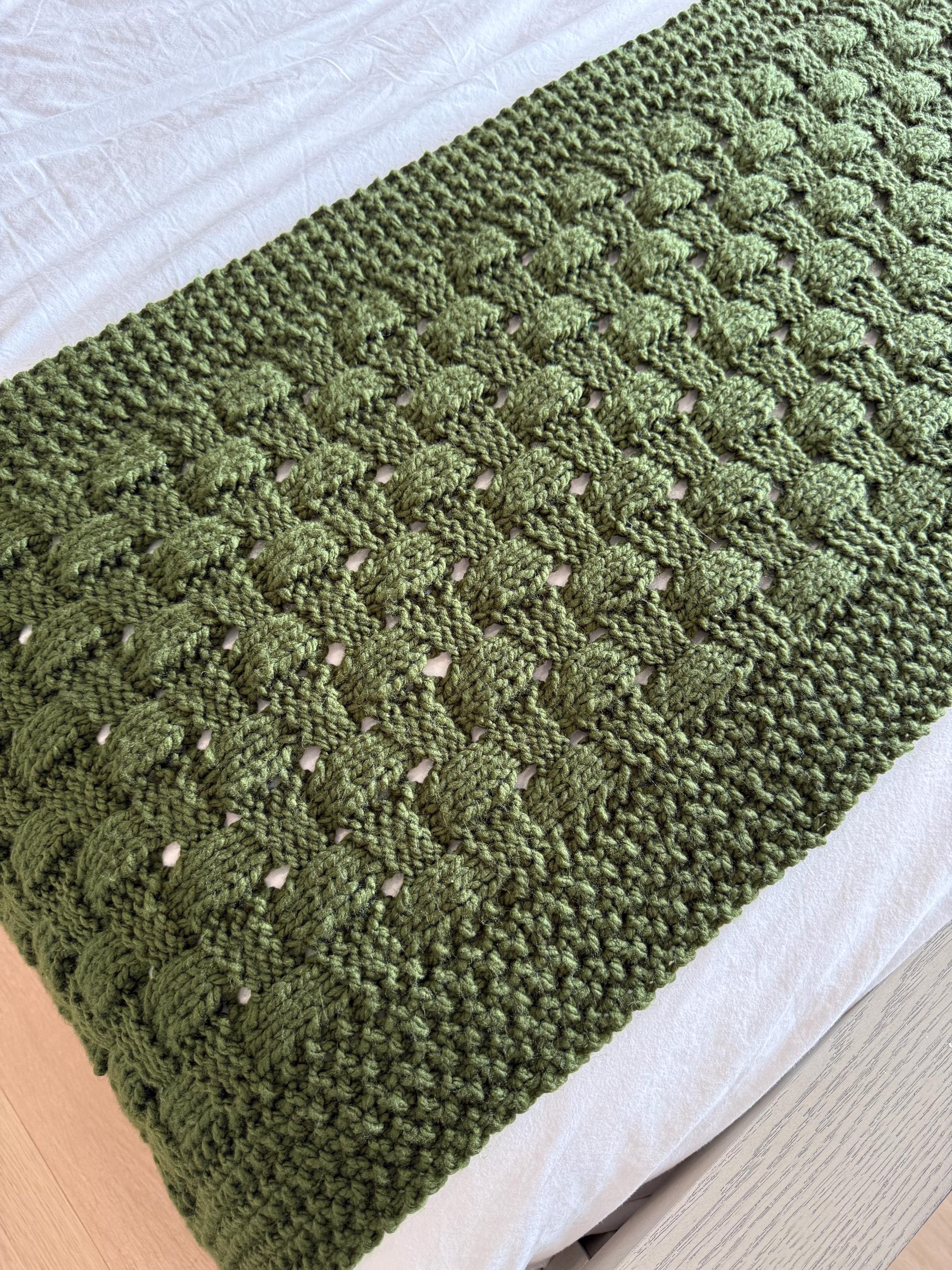 Evergreen Basketweave Bed Runner - Knitting Pattern - Fall Decor ...