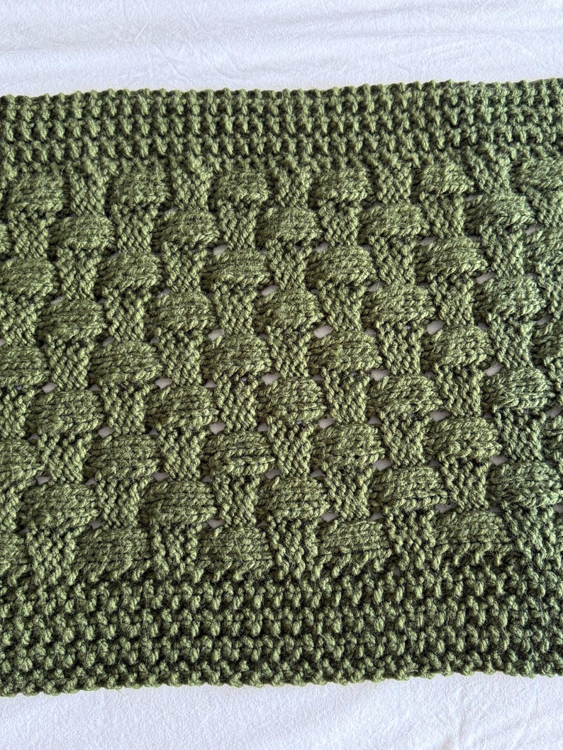 Evergreen Basketweave Bed Runner - Knitting Pattern - Fall Decor ...