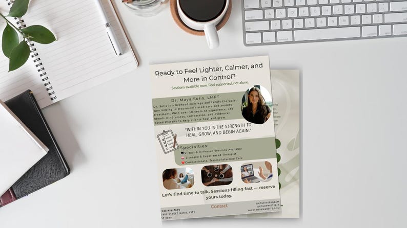 Therapist Flyer and Instagram Template for Coaches, Psychologists ...