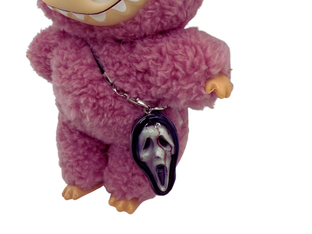 Ghost Face Pendant Charm for Labubu Dolls, Halloween Horror Accessory ...