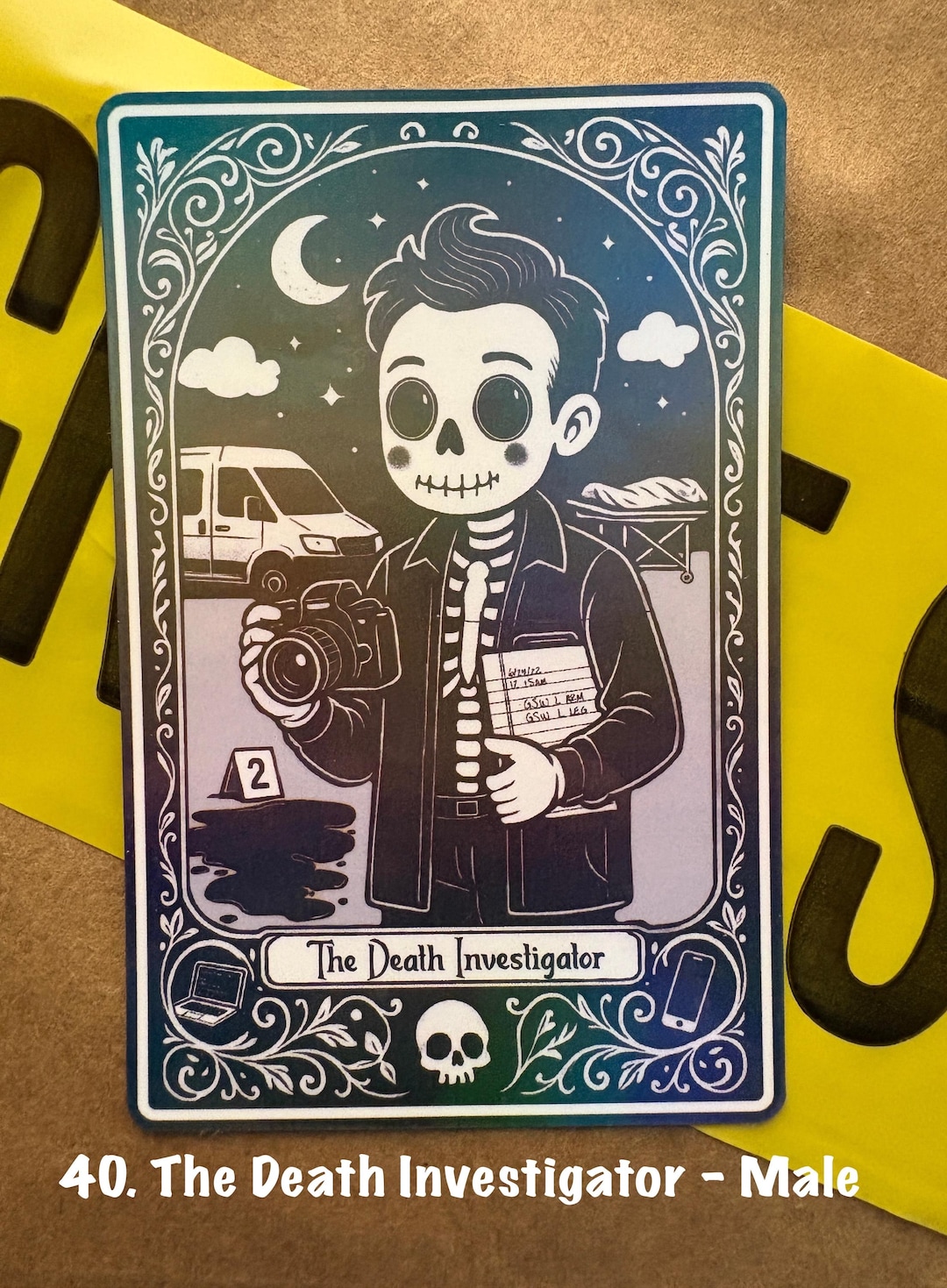 Holographic Forensic Science Tarot Card Magnets: the Male Death ...