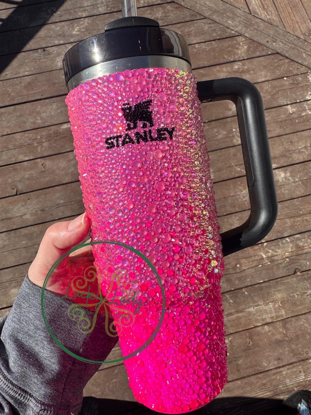 READY TO SHIP - Stanley Hot Pink Ombre Rhinestone Tumbler - 30oz ...