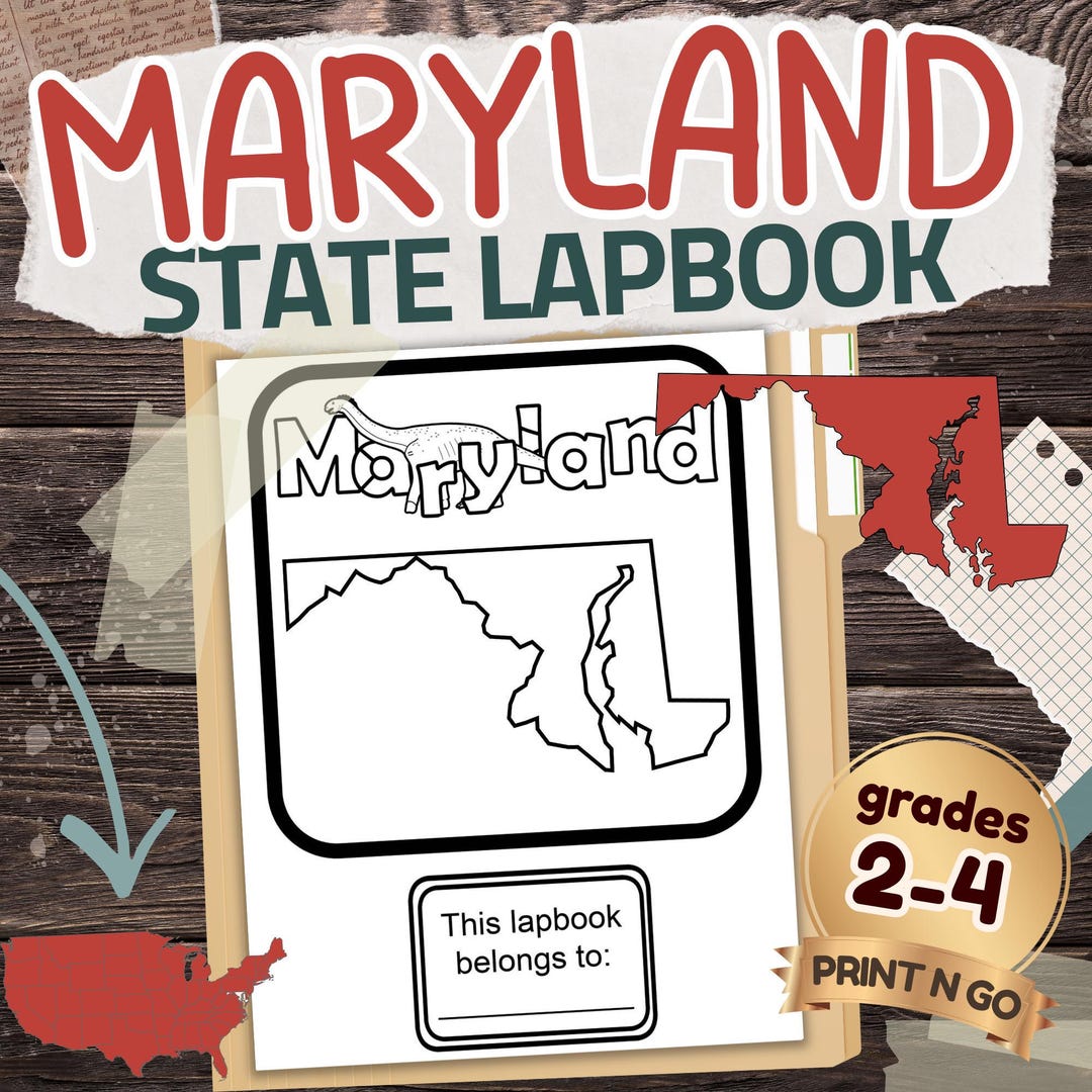 Maryland State Lapbook: Printable Geography and History Notebook Pages ...