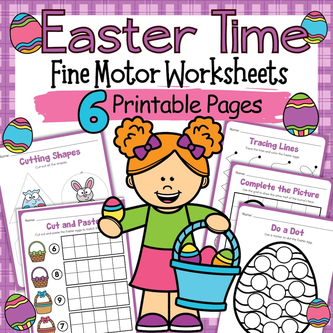 Easter Fine Motor Activities for Preschool | Cutting Tracing Dot Pages ...
