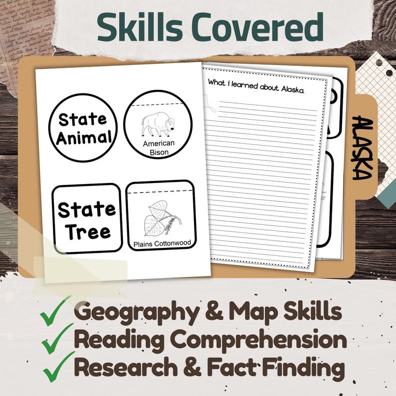 Alaska State Lapbook: Printable Geography and History Notebook Pages ...