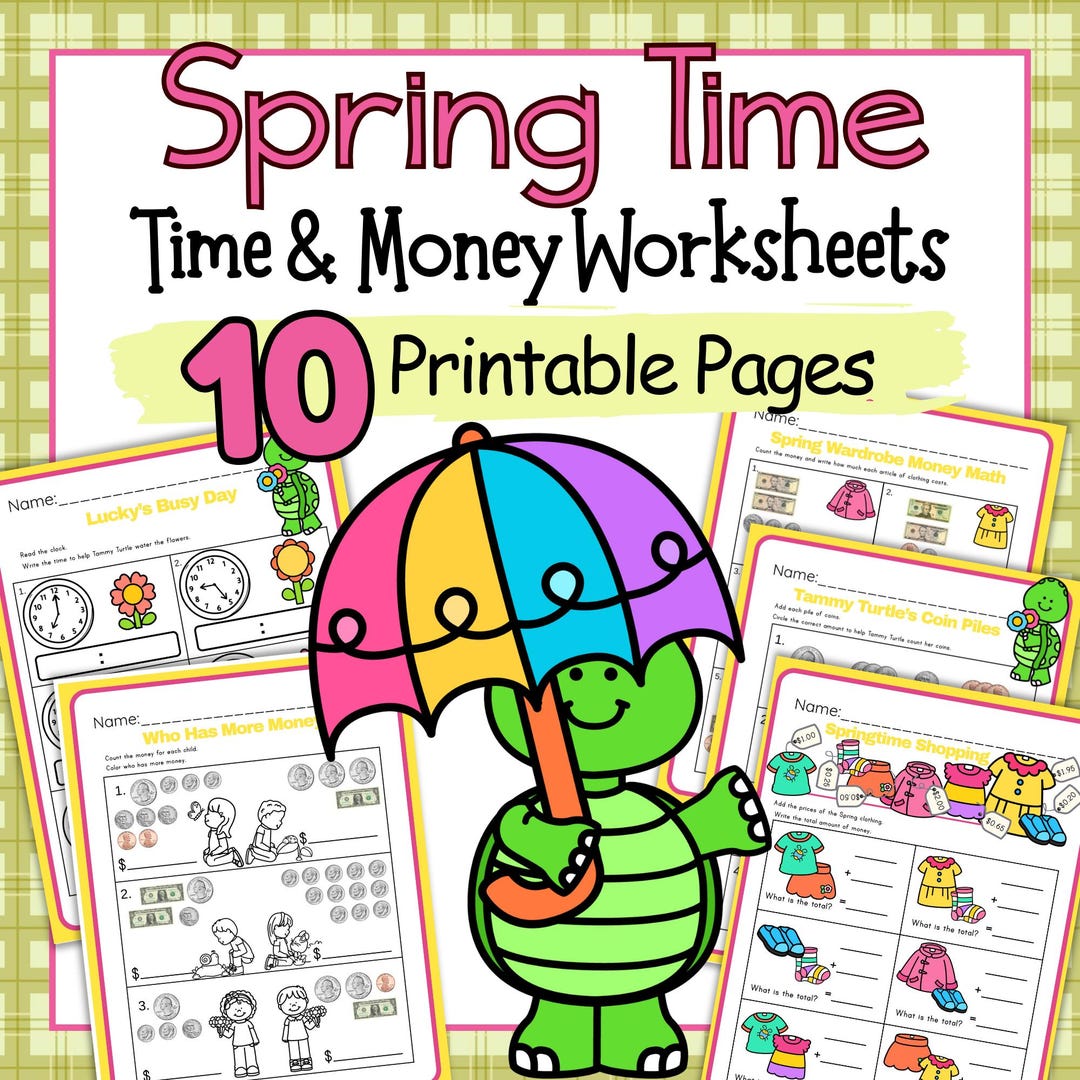 Spring Time and Money Worksheets for Preschool | Telling Time ...