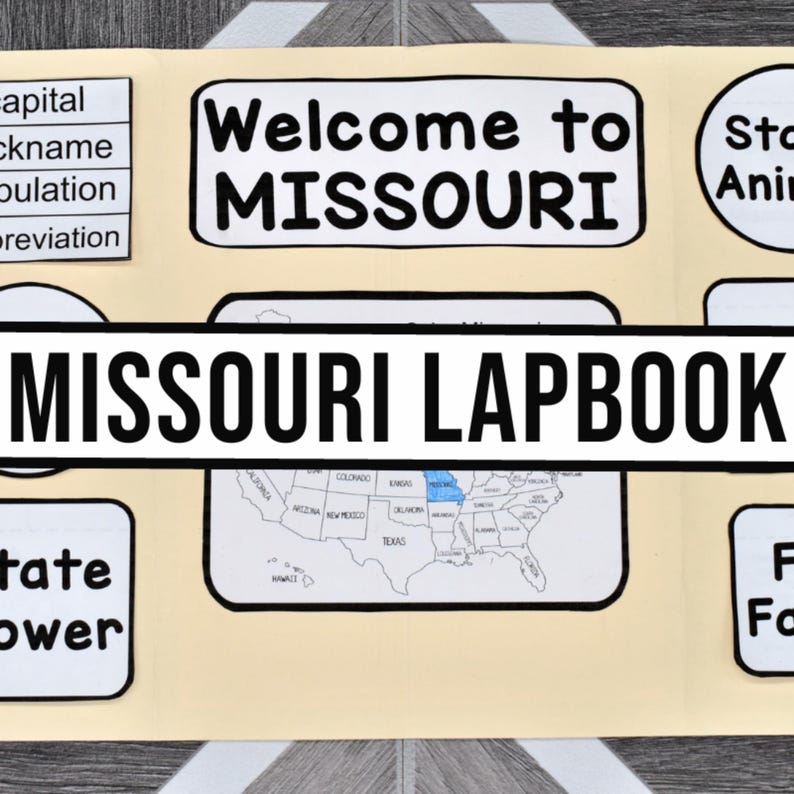 Missouri State Lapbook: Printable Geography and History Notebook Pages ...