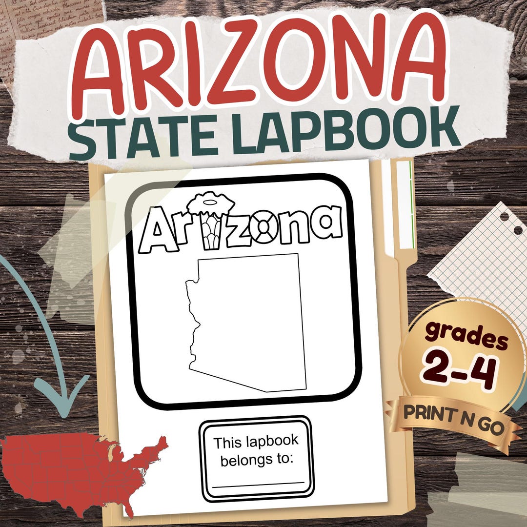 Arizona State Lapbook: Printable Geography and History Notebook Pages ...