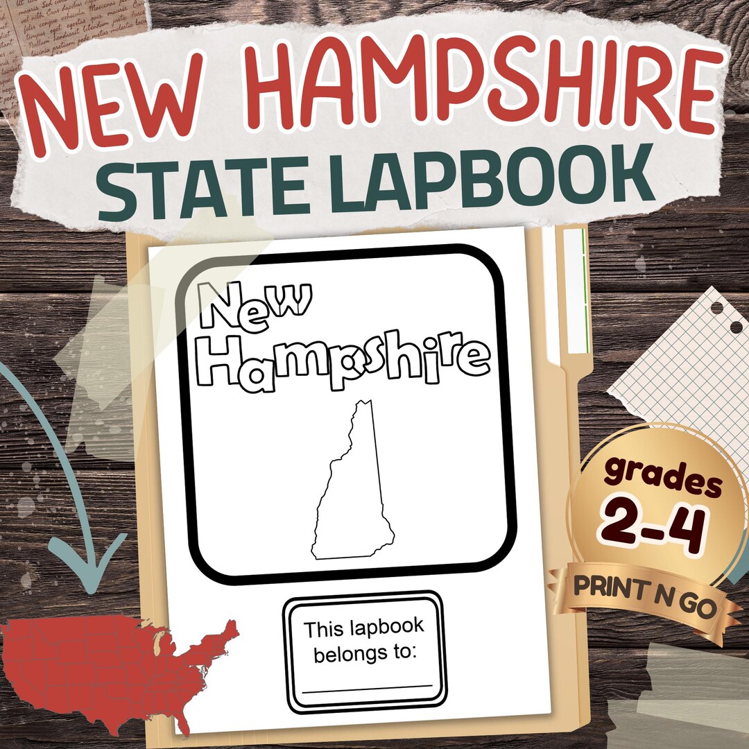 New Hampshire State Lapbook: Printable Geography and History Notebook ...