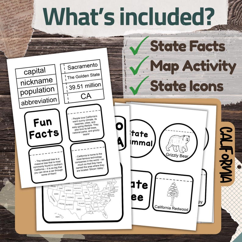 California State Lapbook: Printable Geography and History Notebook ...