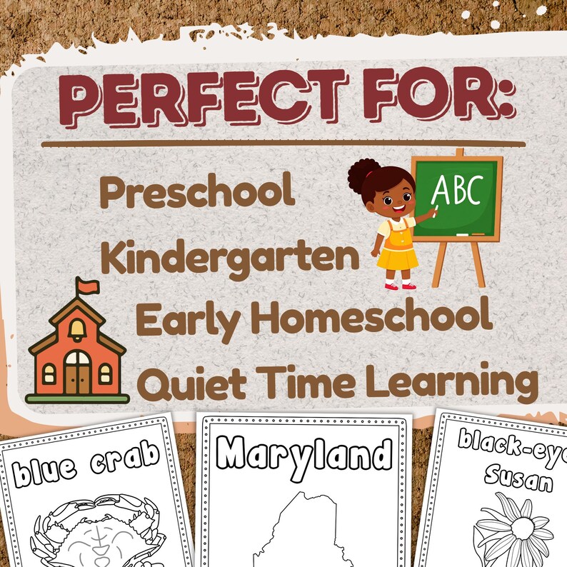 Maryland Preschool Worksheets | State Symbols Prek Kindergarten Social ...
