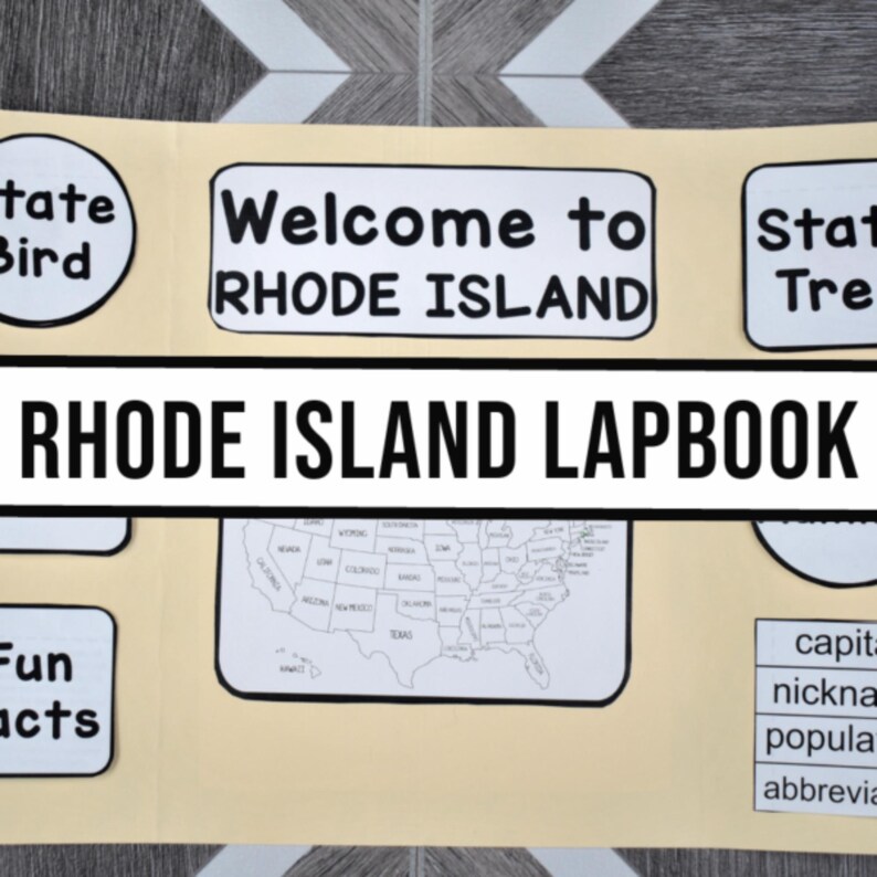 Rhode Island State Lapbook: Printable Geography and History Notebook ...