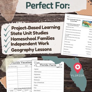 Florida State Worksheet Pack: Printable Geography and History Unit ...