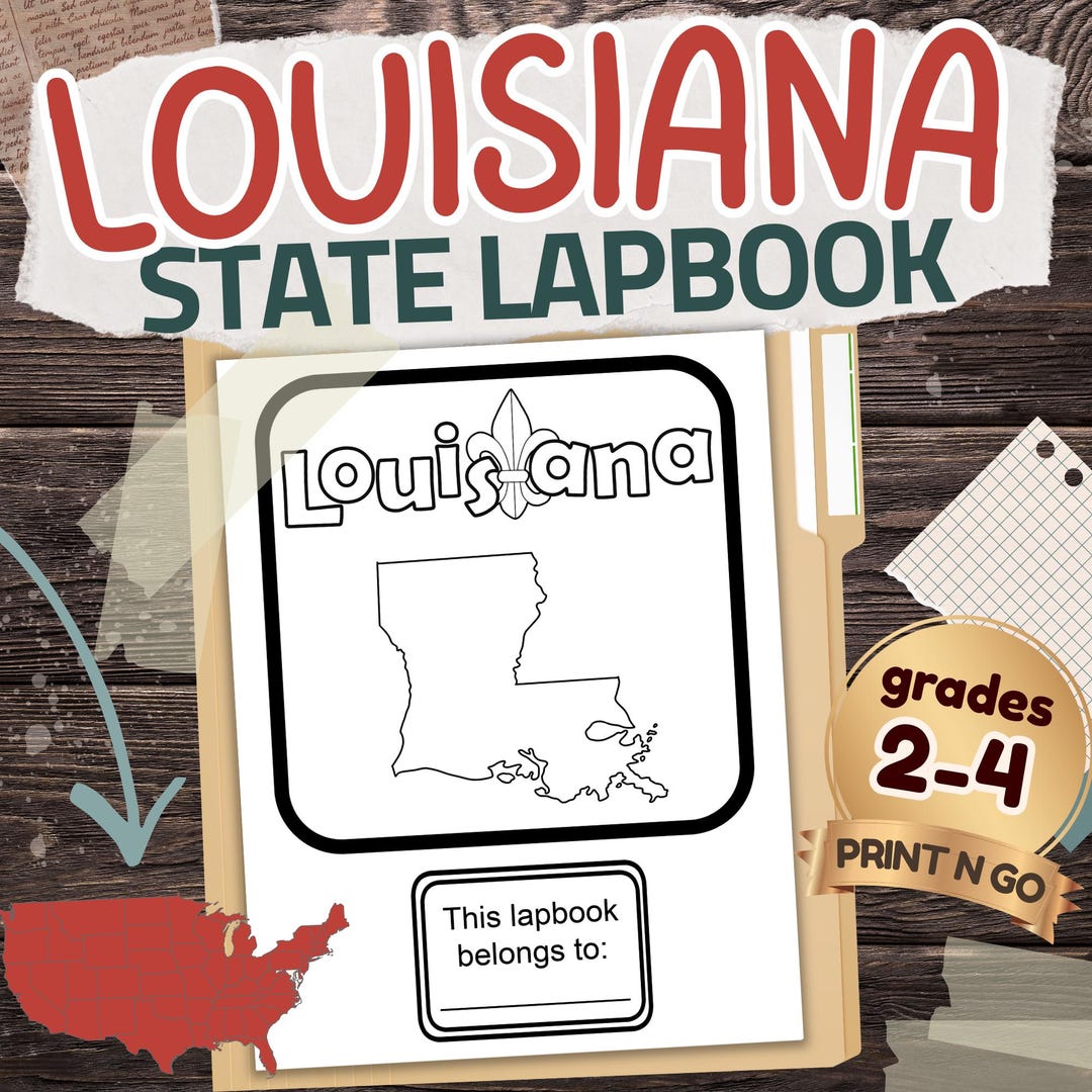 Louisiana State Lapbook: Printable Geography and History Notebook Pages ...