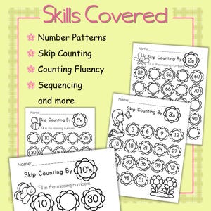 Skip Counting Sheets | Preschool Math Activity Worksheets | Spring ...