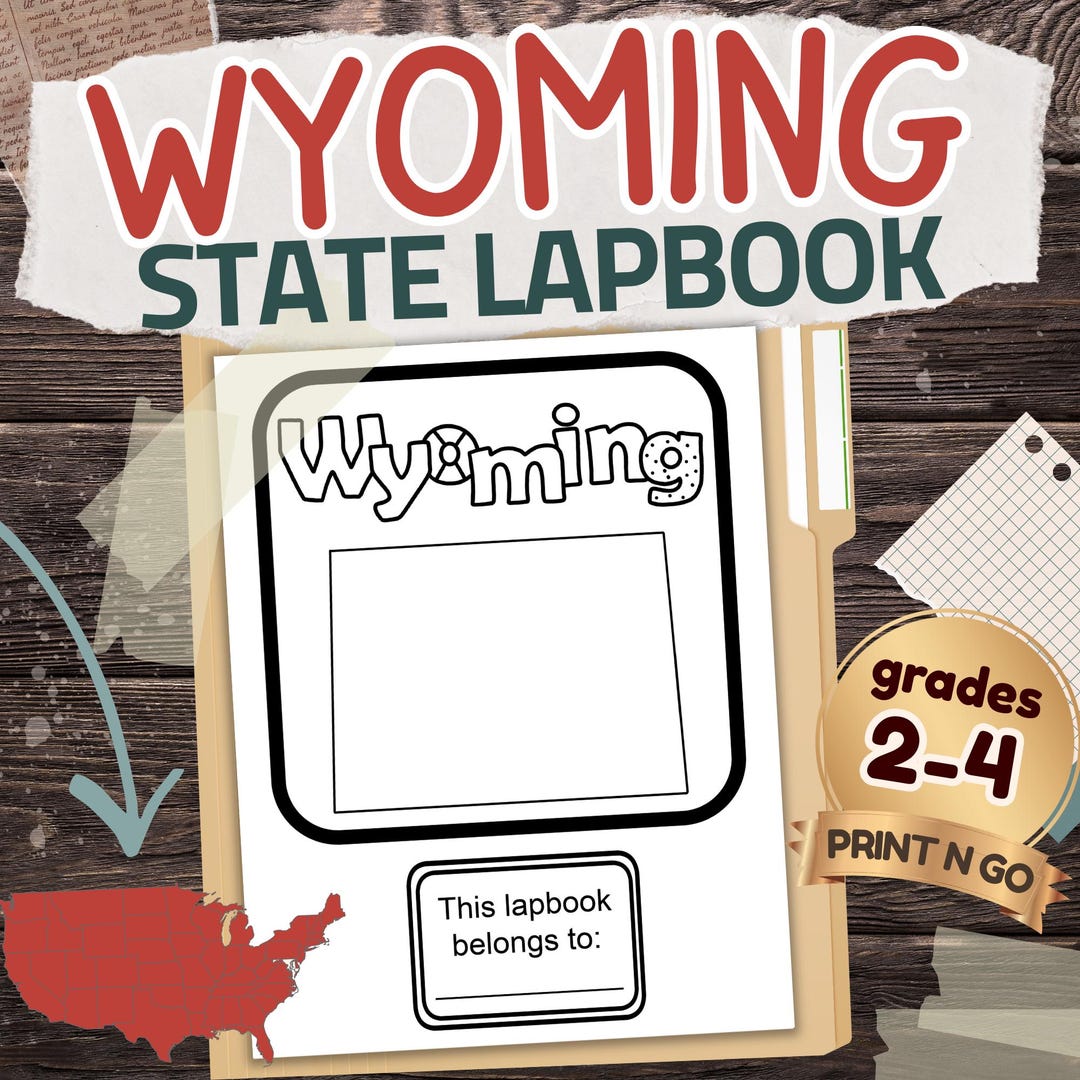 Wyoming State Lapbook: Printable Geography and History Notebook Pages ...
